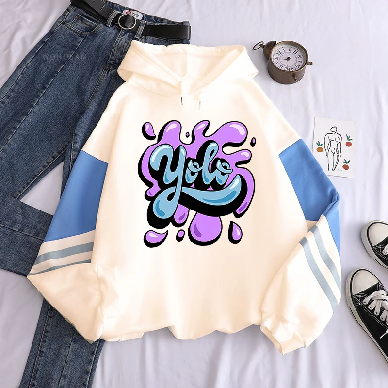 Harajuku Punk Patchwork Hoodies Street Popular Trendy Letter Print ...