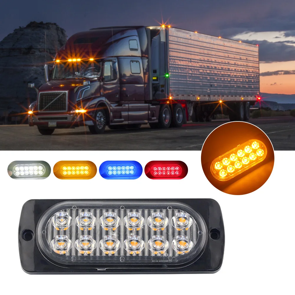 12LED Car Signal Light Strip Turn Signal Warning Light Emergency Lamp ...