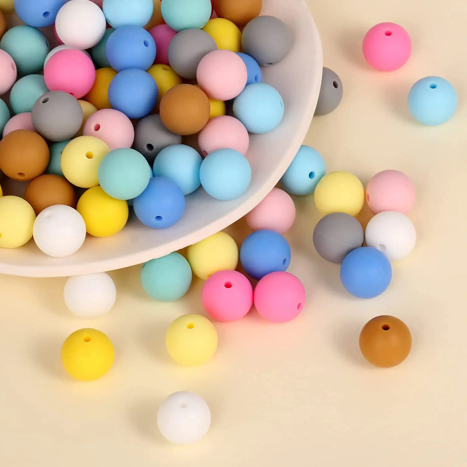 Chenkai, 100 шт., 15 мм, круглые силиконовые фокусные бусины для бисероплетения, силиконовые ...