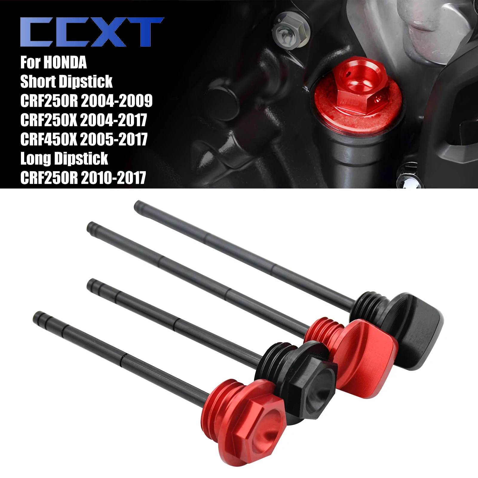 Мотоциклетный красный алюминиевый щуп с ЧПУ для HONDA CRF250X 250R 450X ...