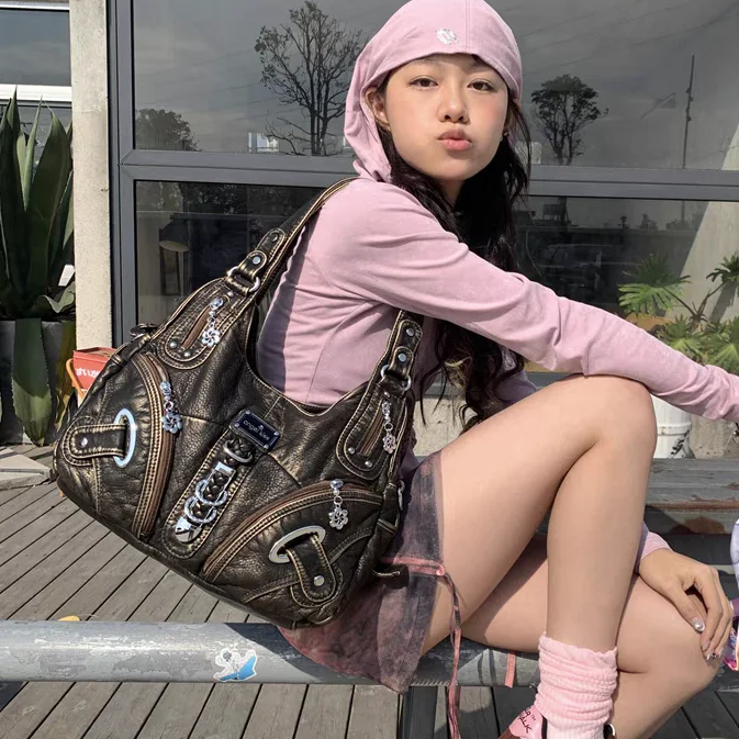 Женская сумка на плечо в стиле панк Y2k | AliExpress