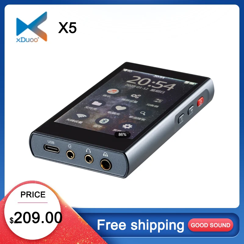 xDuoo X5 High fidelity lossless music Player HiFi MP3 Bluetooth connectivity DSD256 PCM32bit ...