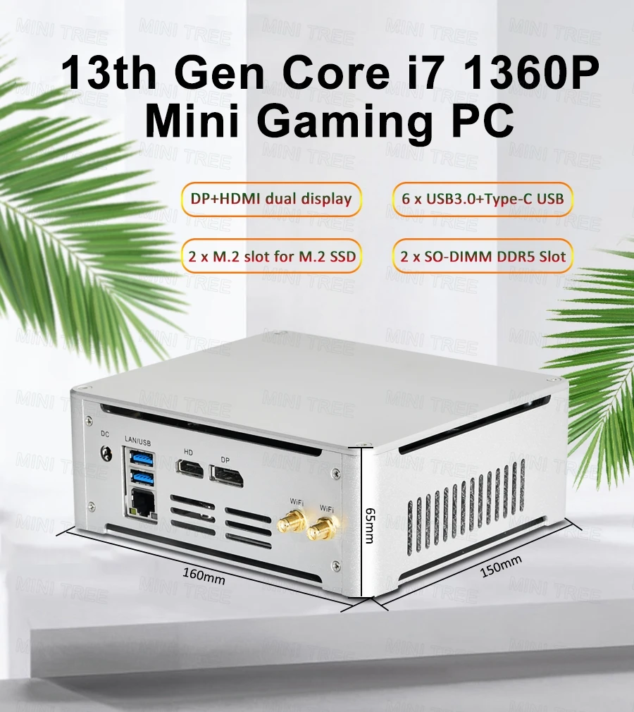 Intel Core i7 13620H Gamer Mini PC DDr5 NVMe 2.5G Ethernet Win 11 ...
