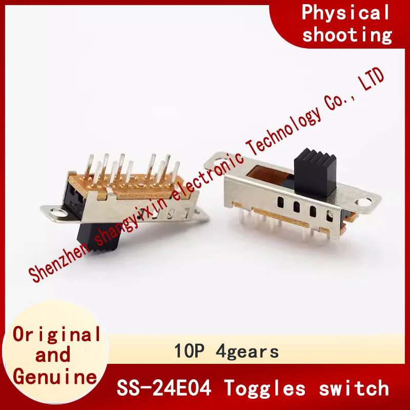 SS-24E04 2P4T 4-скоростной тумблер 10-контактный вертикальный раздвижной выключатель питания без ...