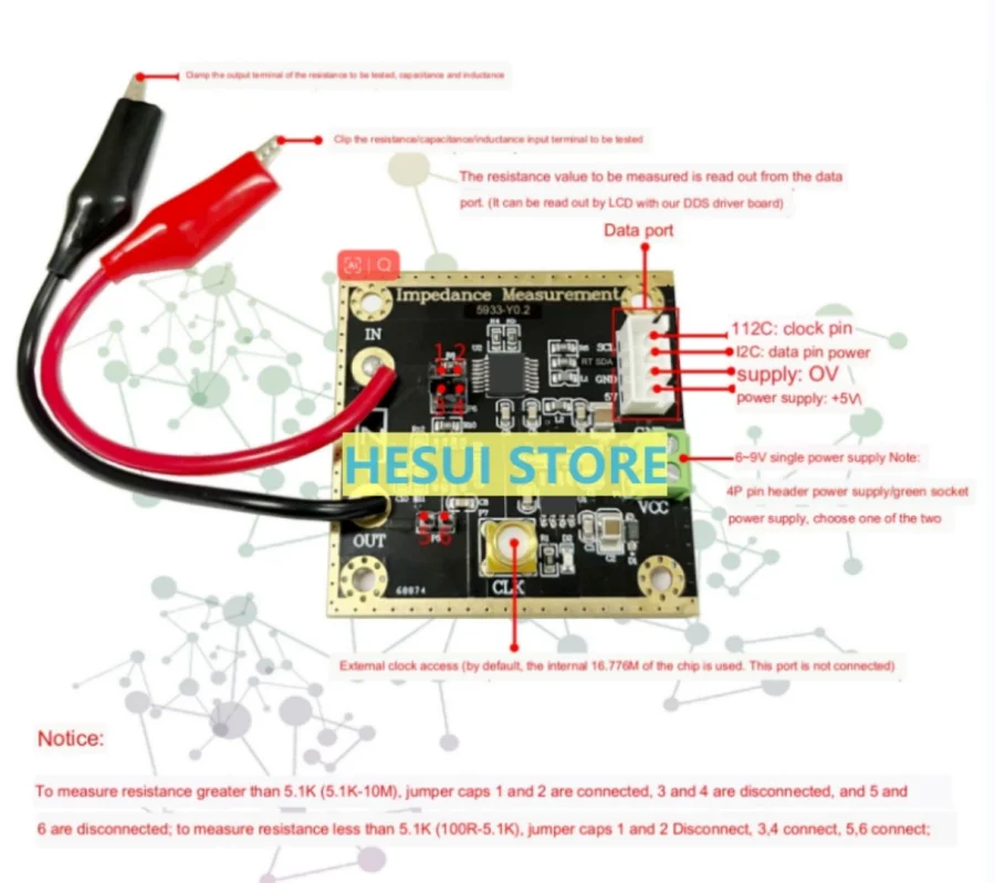 Преобразователь импеданса AD5933, модуль сетевого анализатора, частота ...