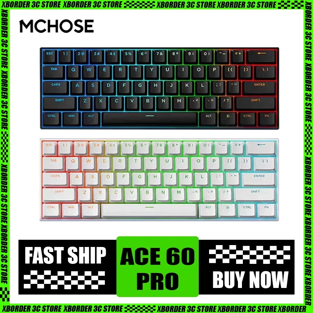 Mchose Ace 60 Pro Клавиатура с магнитным переключателем 8K Игровая механическая клавиатура для ...