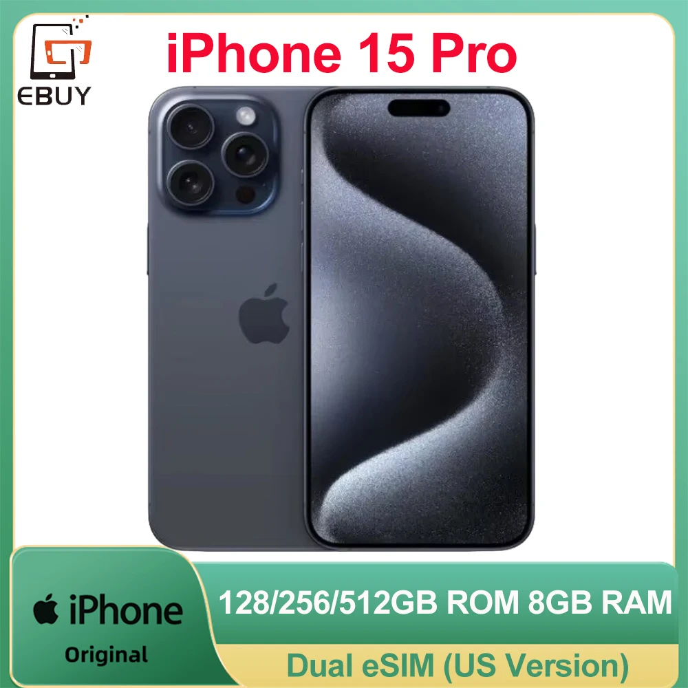 Оригинальный сотовый телефон iPhone 15 Pro 6,1 дюйма 5G Super Retina XDR OLED 128/256 ГБ ПЗУ 8 ...