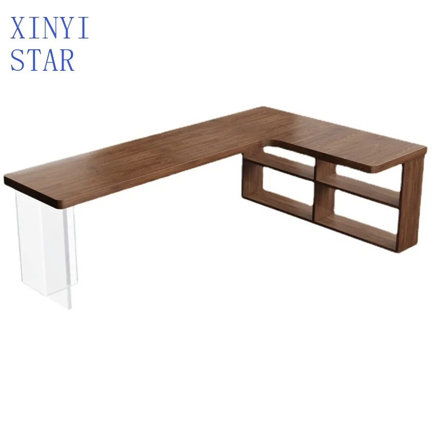 Угловой стол из цельного дерева, угловой компьютерный стол, книжная ...