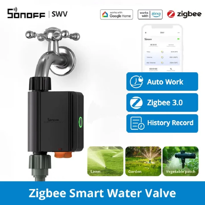 SONOFF SWV Zigbee Умный водяной клапан Zigbee 3.0 Умный дом Водяной ...