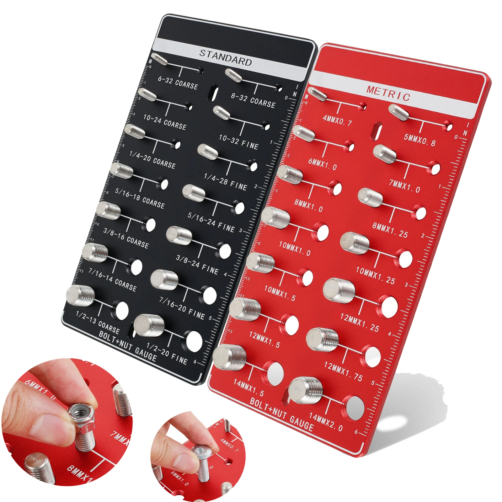 Nut and Bolt Thread Checker 14 Metric/14 Inch Size Thread Bolt and Nut ...