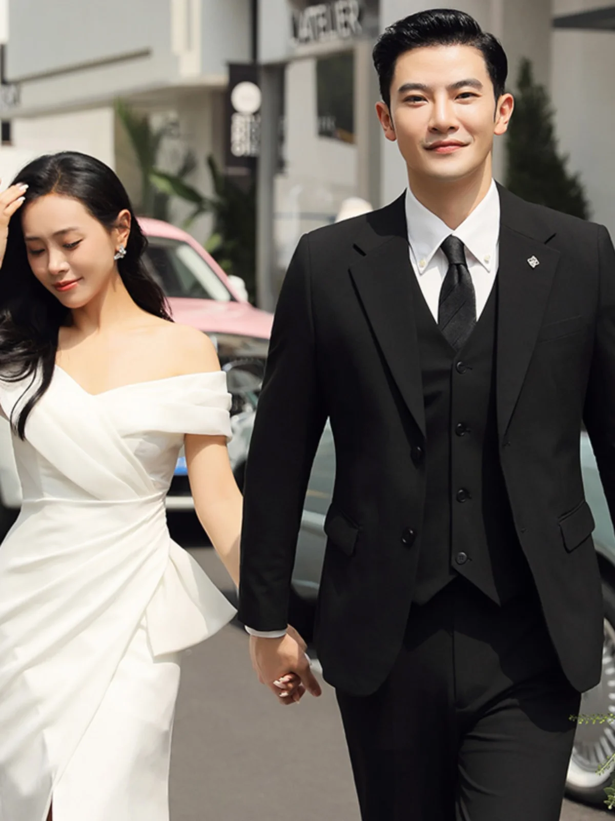 British-Sle Business Slim fit Suit set Men's Advanced Feeling Tong Qin Leisure Two Buttons Suit ...