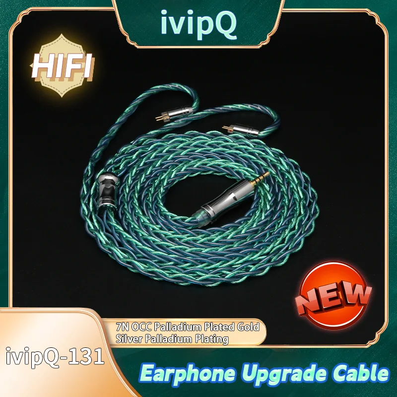 IvipQ HiFi IEM кабель 7N OCC позолоченный, серебряный, палладиевый удлинитель для наушников 2,5/ ...