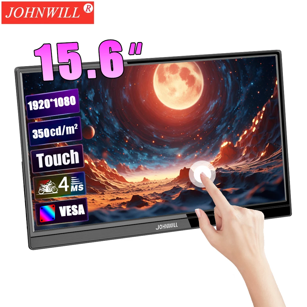 JOHNWILL Портативный монитор 14/15.6 дюймов 1080P IPS | AliExpress