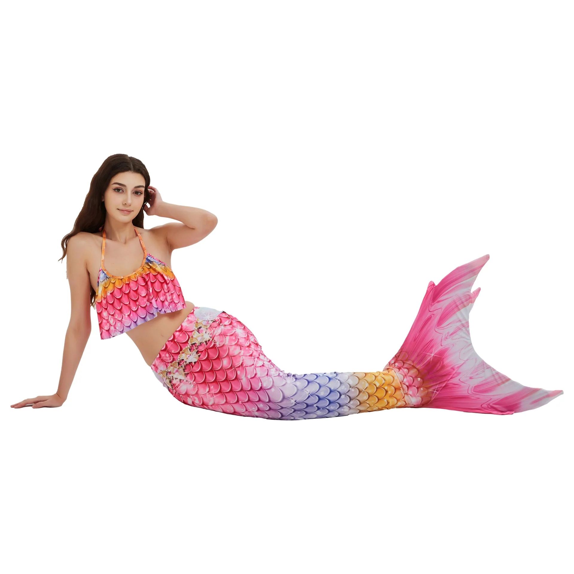 Купальник-Русалка, 3 предмета, Пляжное бикини, рыбий хвост, купальный ...