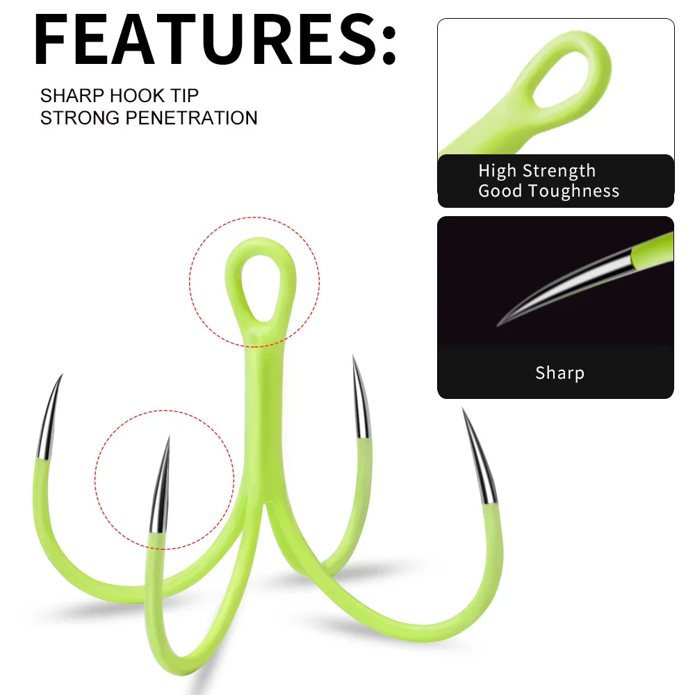 Sea fishing glow-in-the dark four hook barb free iron hook four anchor ...