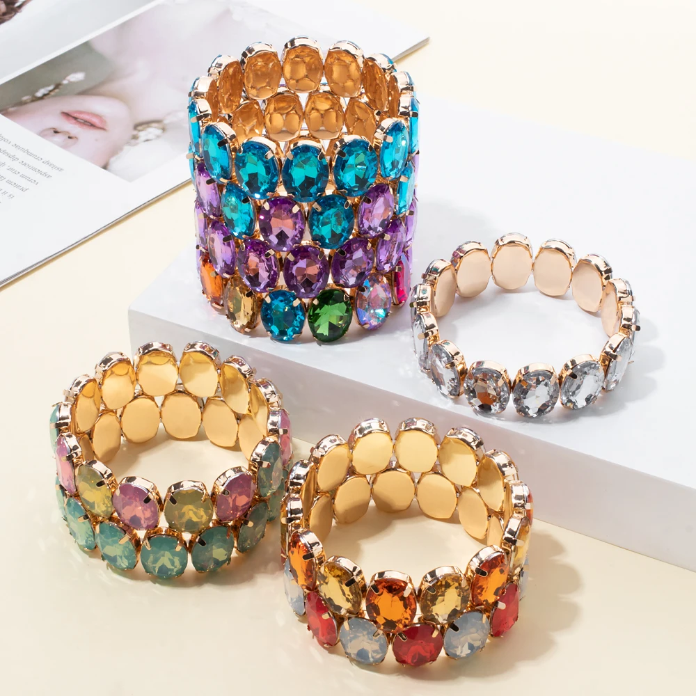 Женский эластичный браслет с кристаллами | AliExpress