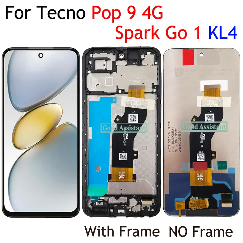ЖК-дисплей 6,67 дюйма для Tecno Spark Go 1 KL4 Tecno Pop 9 4G ...