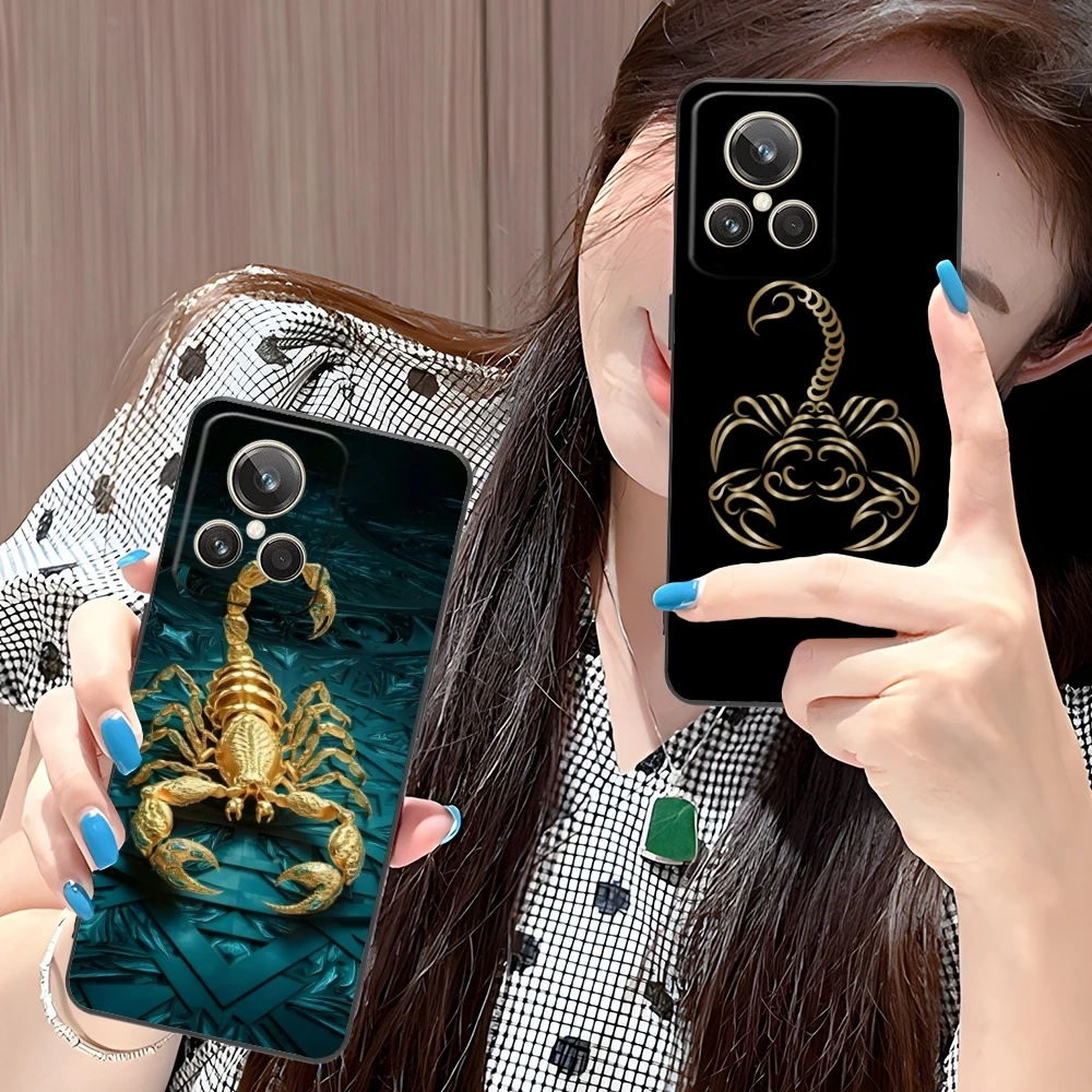Colored Golden Scorpio Mobile Cell Phone Case for Realme GT 2 9i 8i 7i ...