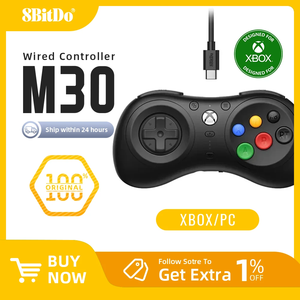 Проводной геймпад 8BitDo M30 для Xbox | AliExpress