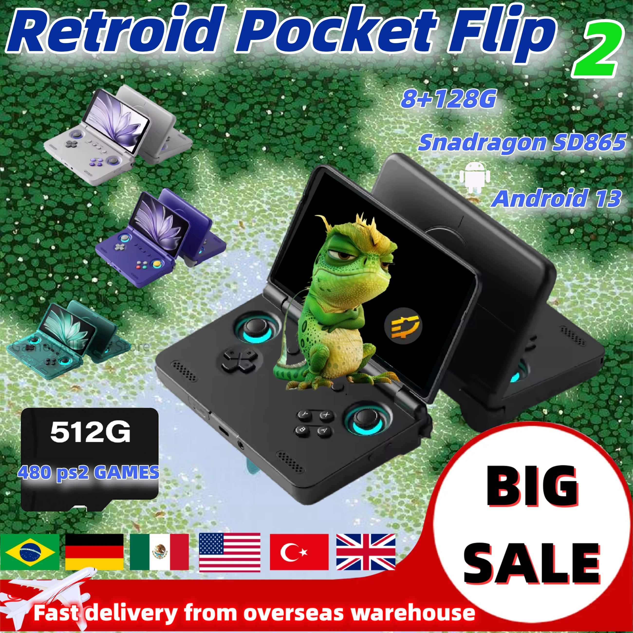 Retroid Pocket Flip 2 портативная игровая консоль | AliExpress