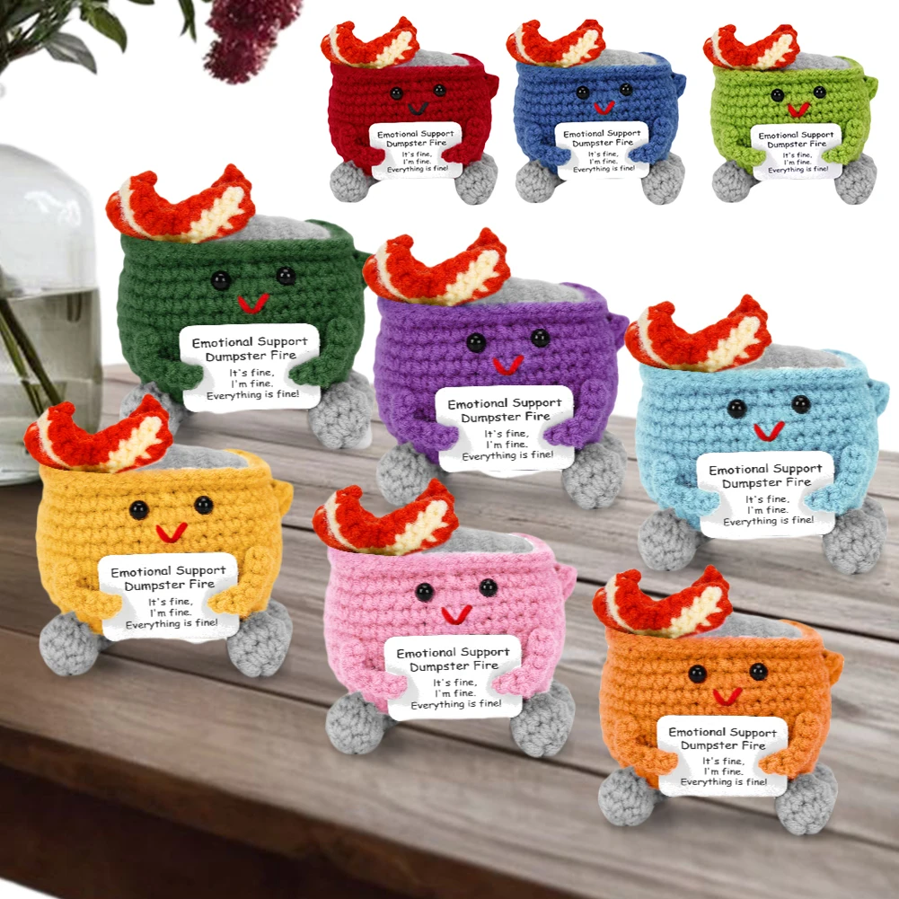 Emotional Support Dumpster Fire Positive Crochet Dumpster Fire Crochet ...