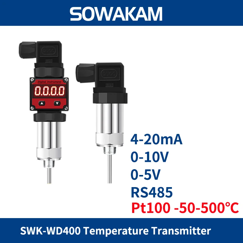 -50-200C RTD Temperature Transmitter 4-20ma Output PT100 Thermal ...