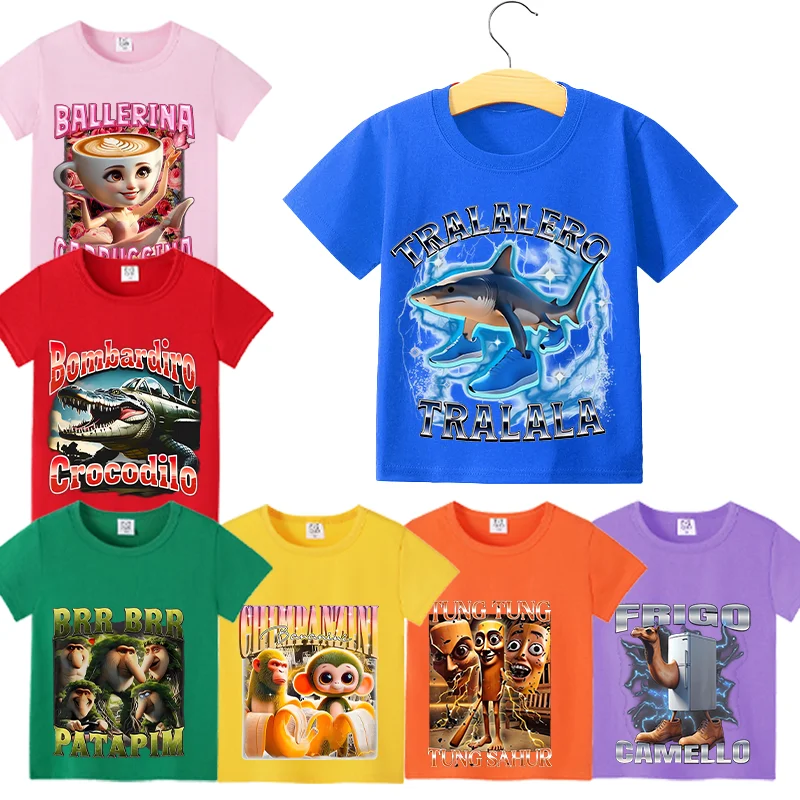 Tralalero Tralal Child T-shirt Cotton Tops Tung TungTung Sahur ...