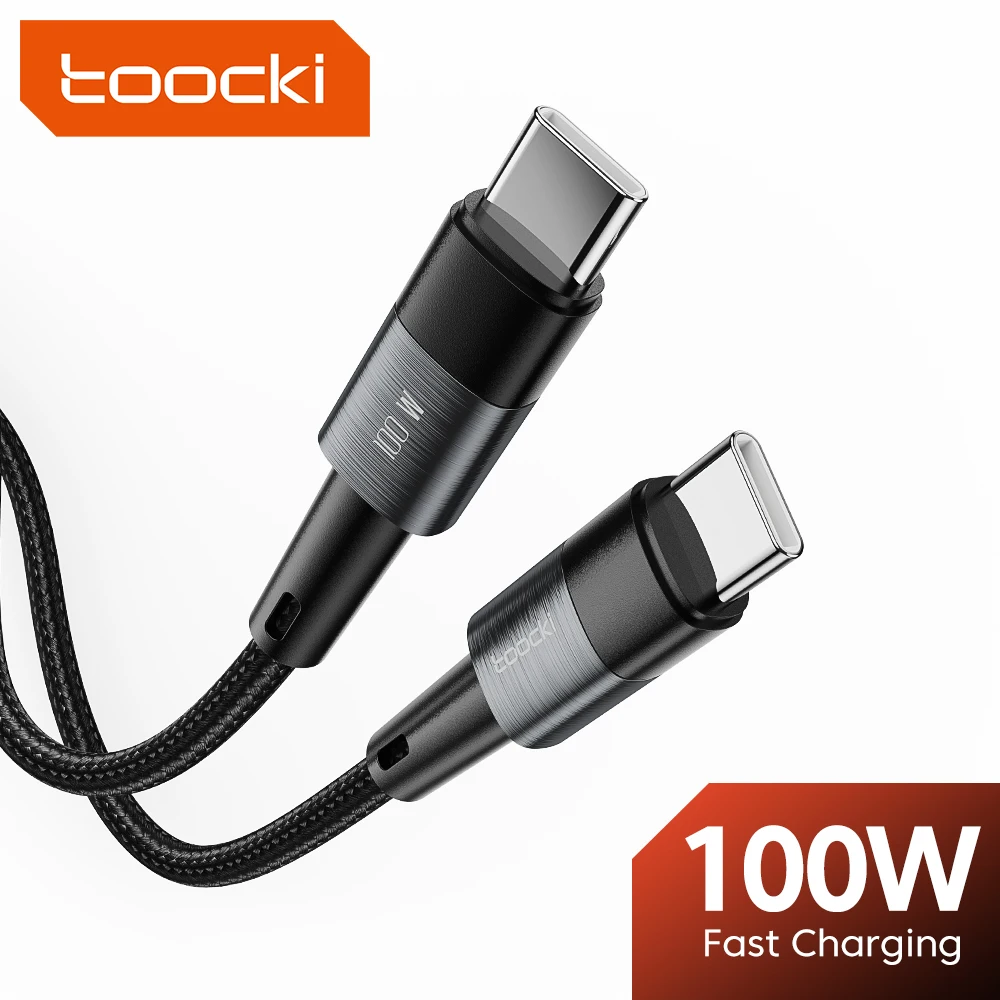 Toocki USB C To USB C Кабель PD 100 Вт Быстрая зарядка Тип C To Тип C Шнур для Macbook Samsung ...