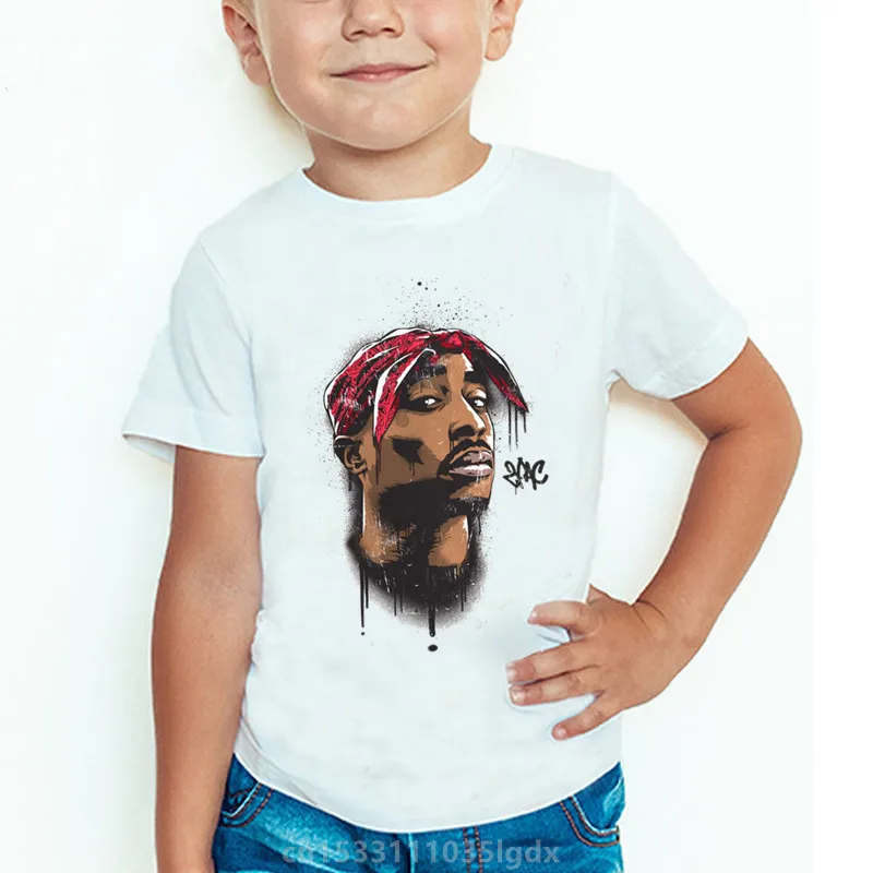 Детская модная футболка Tupac 2pac с принтом Swag в стиле хип-хоп ...