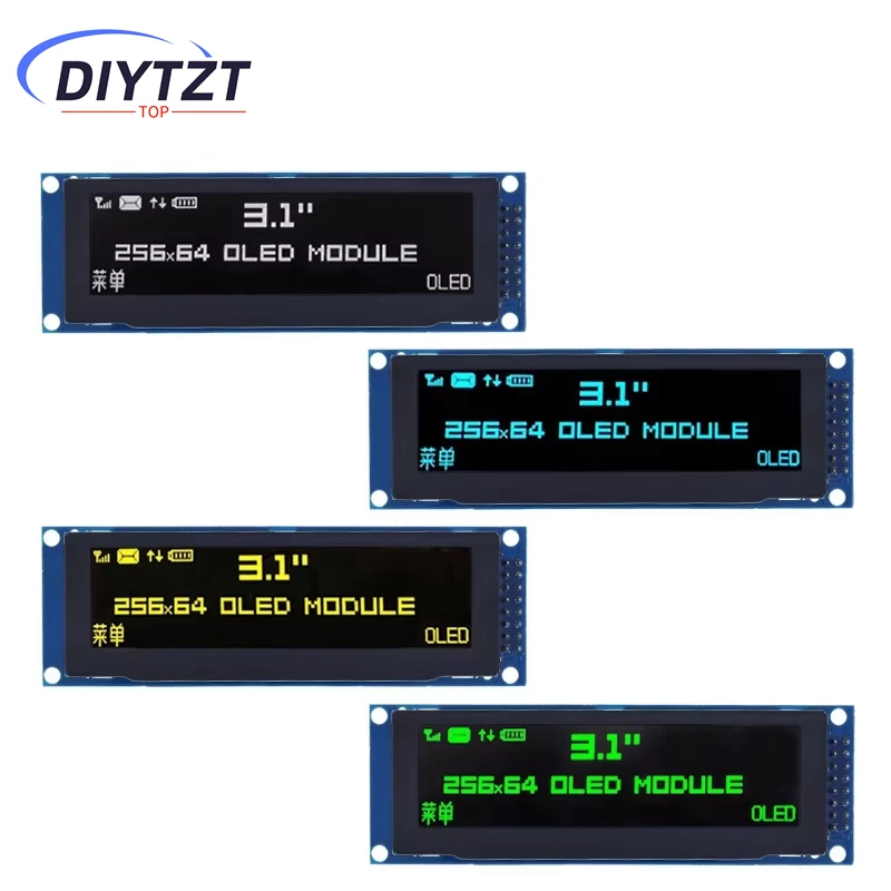 DIYTZT 3,12-дюймовый настоящий OLED-дисплей 256*64 25664 точек графический ЖК-модуль экран LCM ...