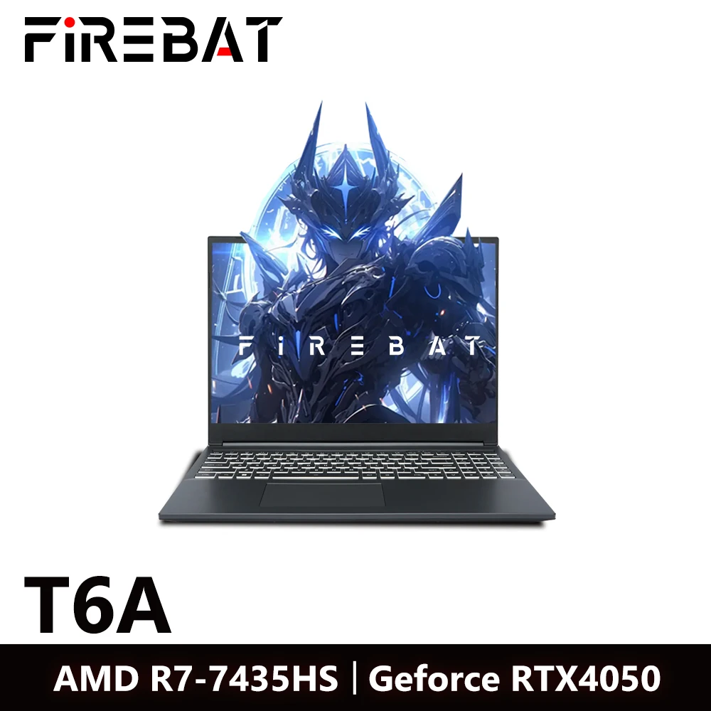 Игровой ноутбук Firebat H6, 16", 16/512ГБ, R7 7435H, RTX 4050, DOS ...