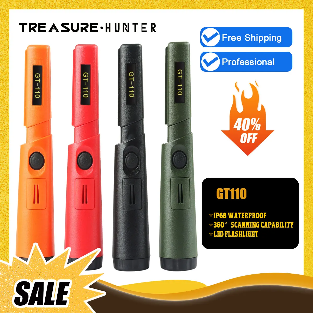 Водонепроницаемый металлоискатель GT110 | AliExpress