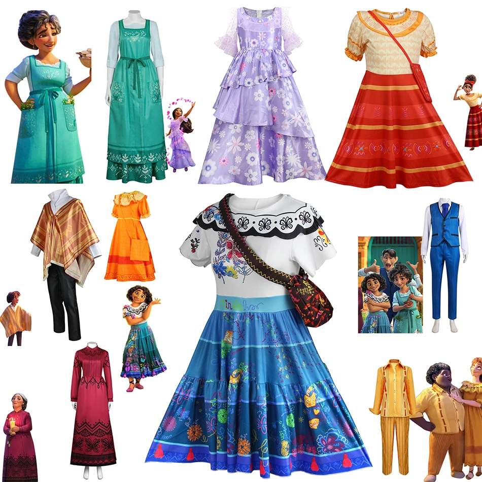 Disney Encanto Dolores Madrigal Cosplay Mirabel Isabella Girls Princess ...
