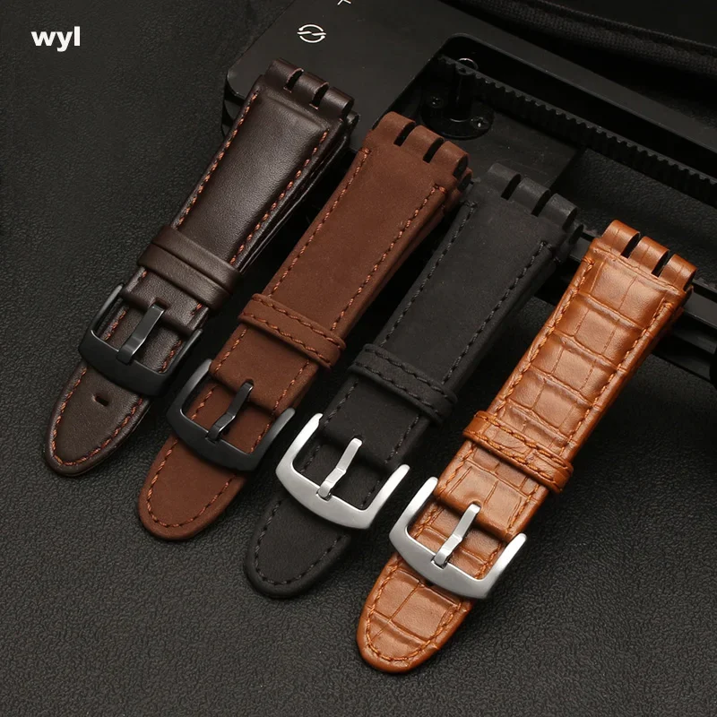 Ремешок для часов из натуральной кожи для Swatch IRONY YOS440 449 448 ...