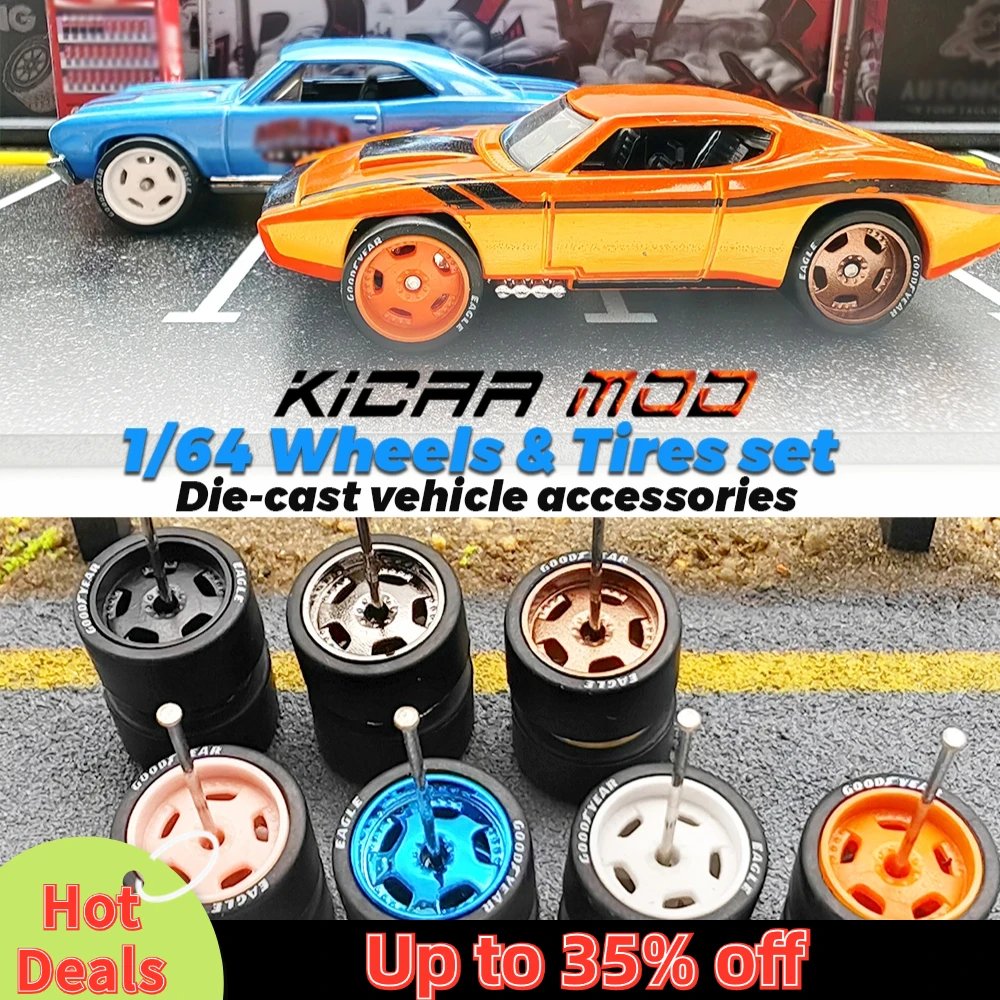 Колеса KICARMOD 1/64 пластиковые с резиной для Hot Wheels | AliExpress