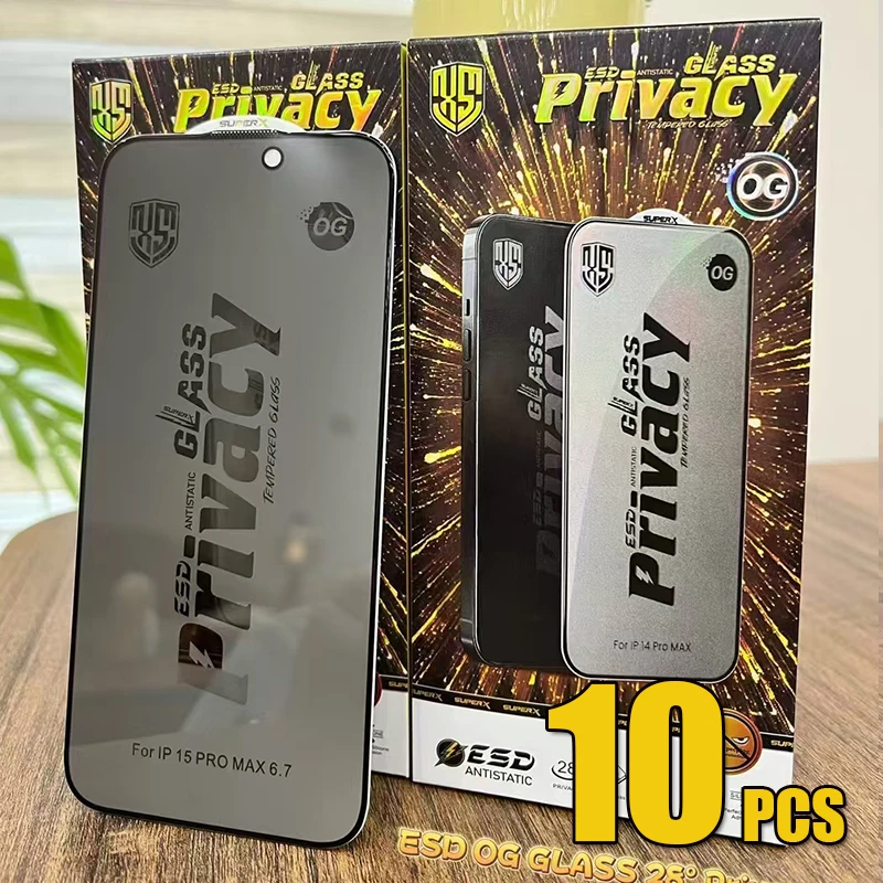 10pcs OG ESD 28° Privacy Tempered Glass Screen Protector ANTI STATIC ...