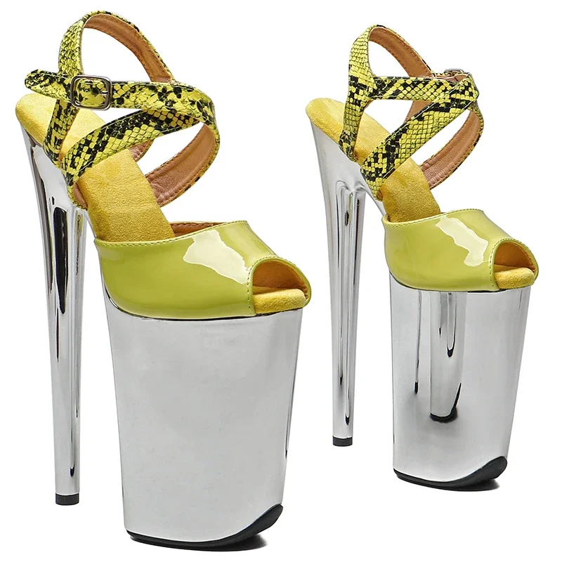 Leecabe 23 см/9 дюймов, блестящие ПУ со змеиным верхом, модные ...