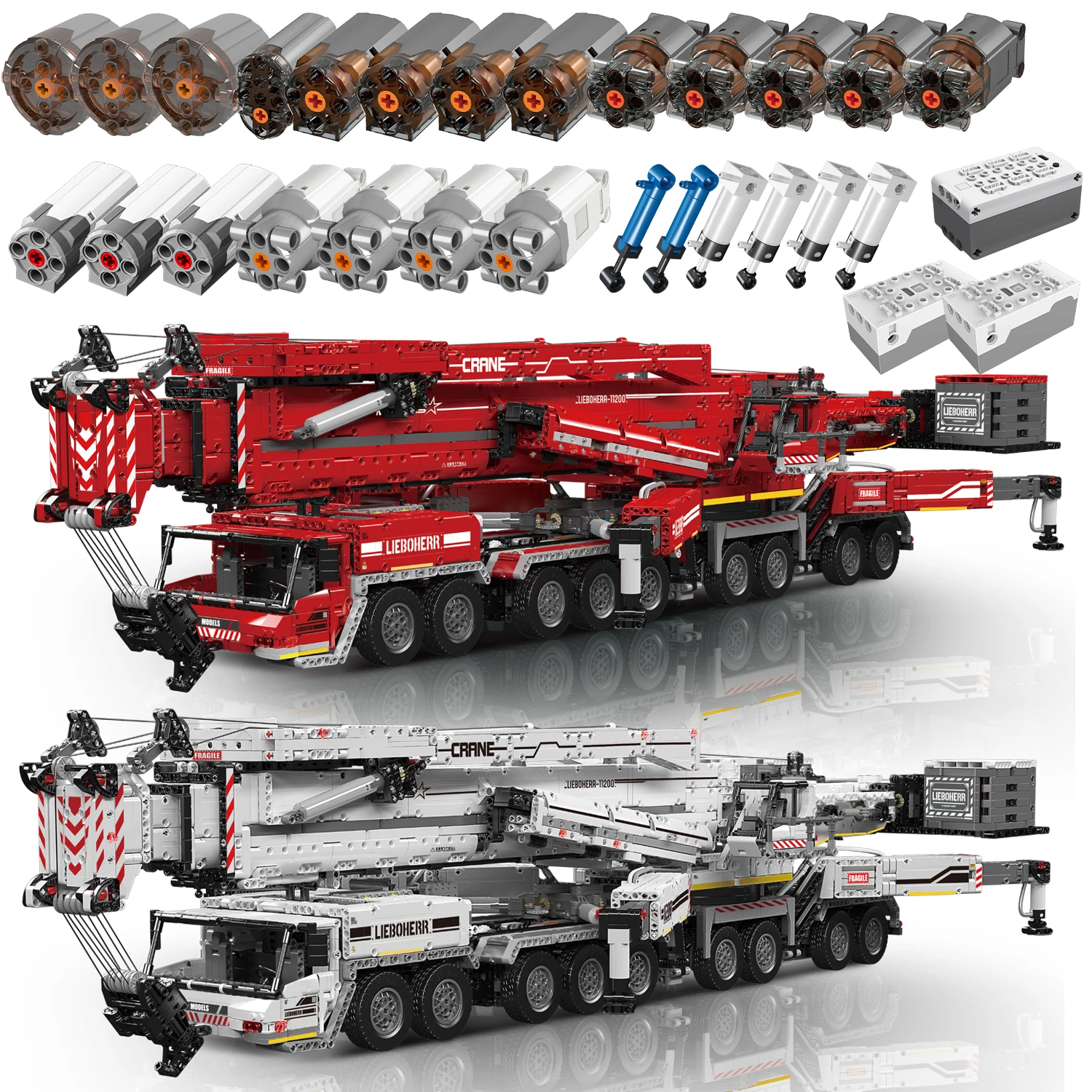 MOULD KING 17007/17008 Строительный кран из блоков 8506 деталей ...