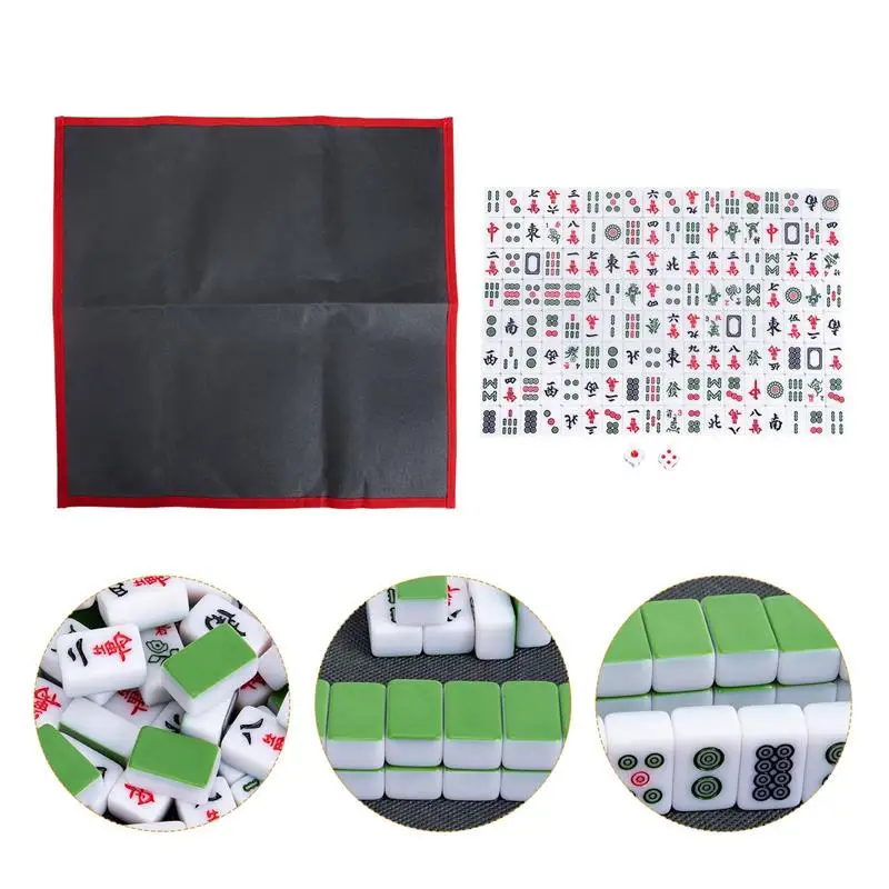 1 Набор портативных настольных игр для домашнего Маджонга с сумкой для ...