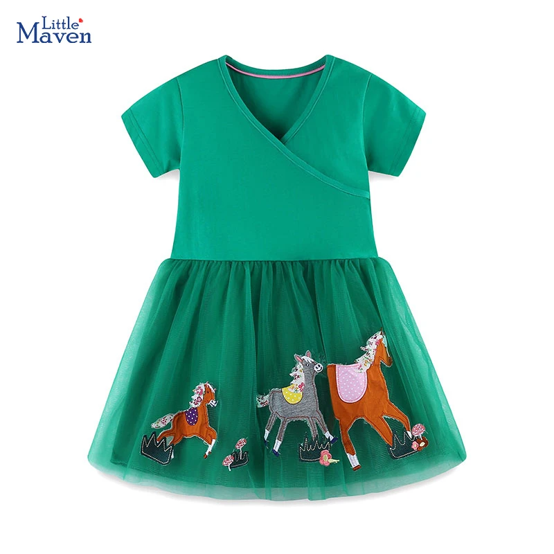 Летняя одежда для маленьких принцесс Little maven | AliExpress