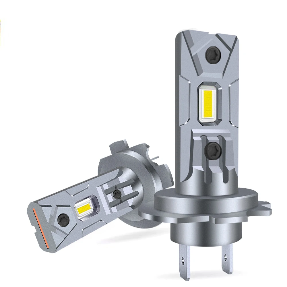 2x Fanless H7 H1 H3 LED Bulb 1:1 Mini Size Head Lamp Wireless 30000LM CSP LED Chips Car LED ...