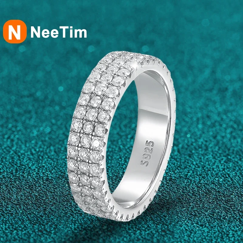 Кольцо NeeTim с муассанитом, серебро 925 | AliExpress