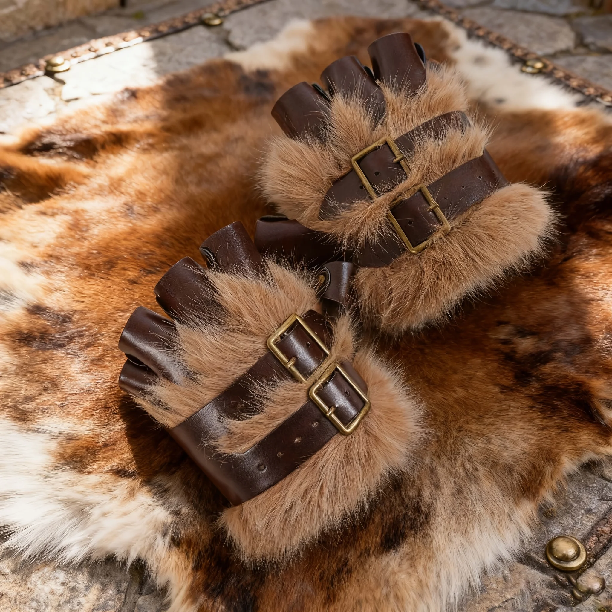 Набор манжет викингов из искусственного меха | AliExpress