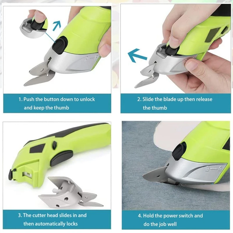 4V Cordless Electric Scissors Household Fabric Scissors Rechargeable ...