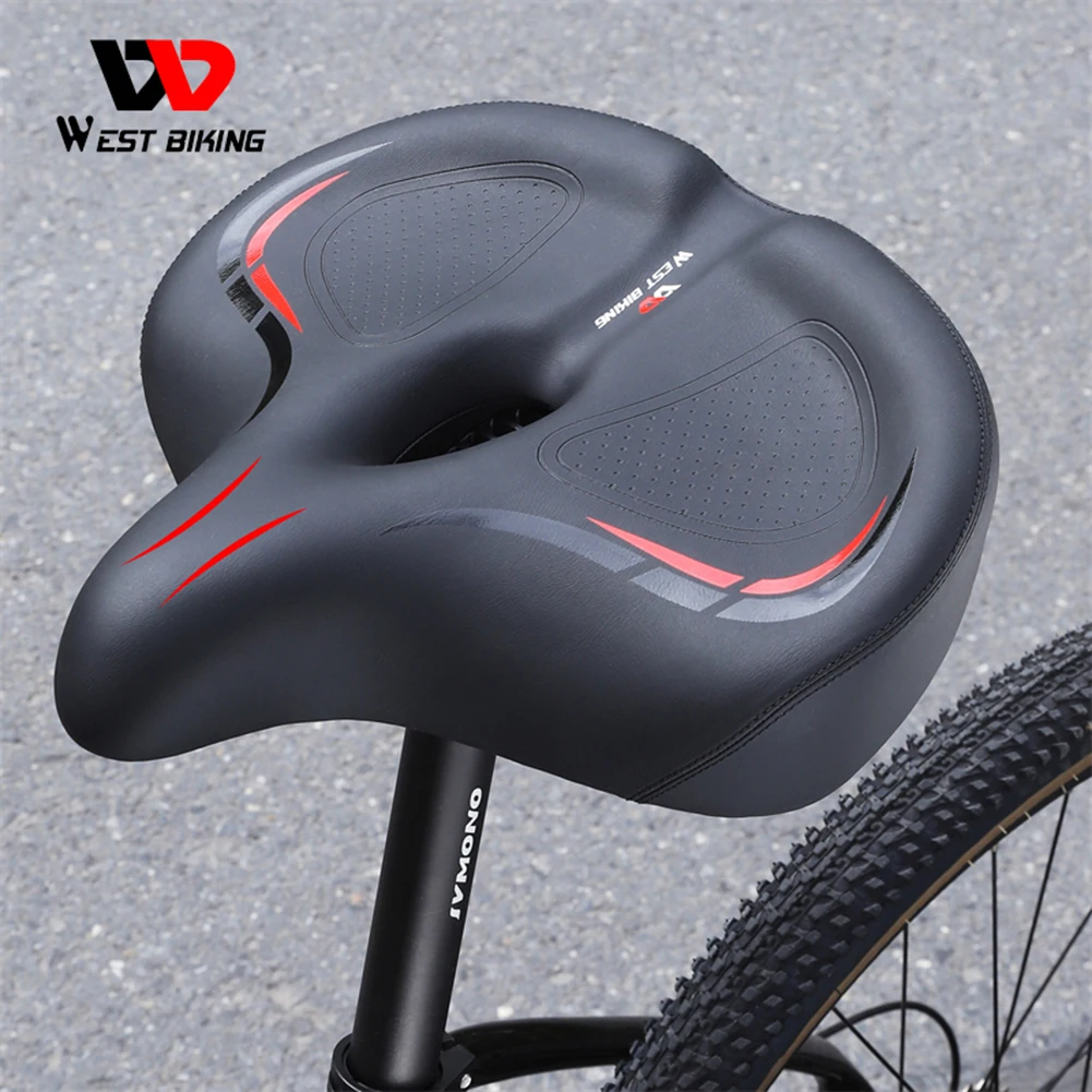 Велосипедное седло WEST BIKING, расширяющееся утолщенное велосипедное ...