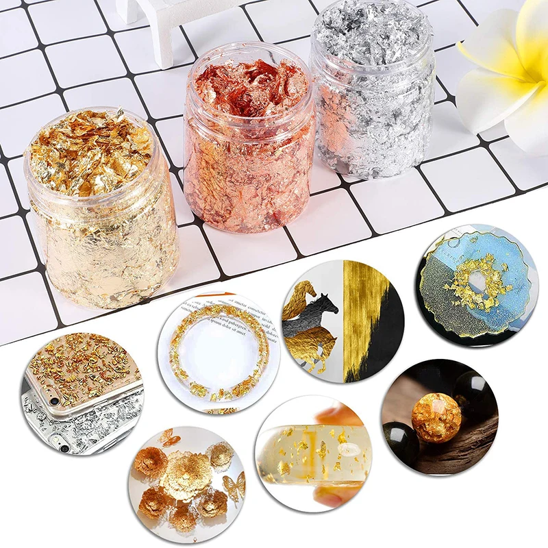 3g Imitation Gold Sliver Copper Foil DIY Decorations Sequins Glitters ...