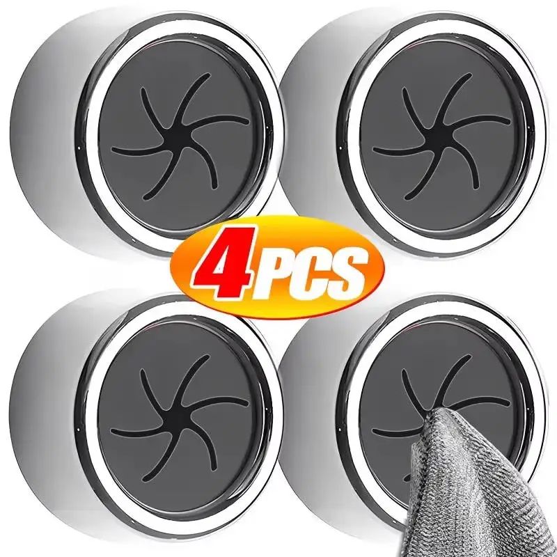 4PCS Non Punching Towel Hook Dishwashing Cloth Storage Racks Dishcloth ...