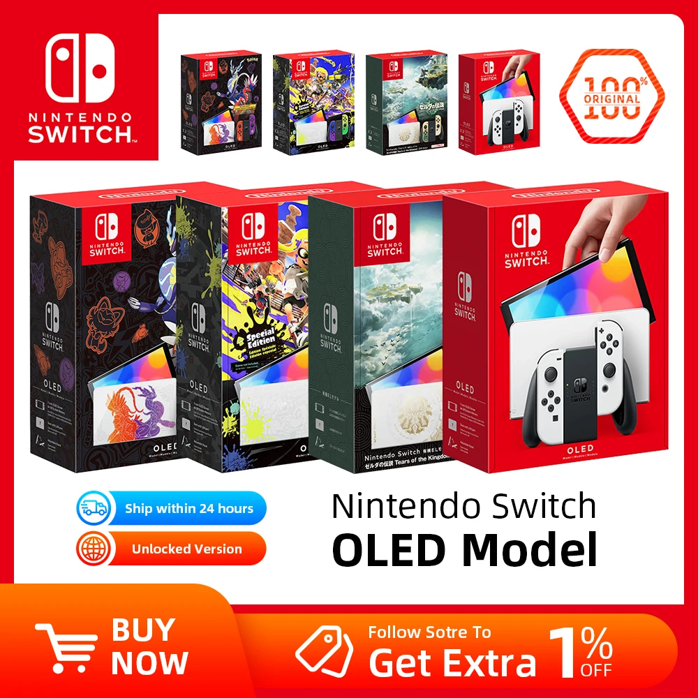 Комплект Nintendo Switch OLED белого цвета с 7-дюймовым экраном и ...