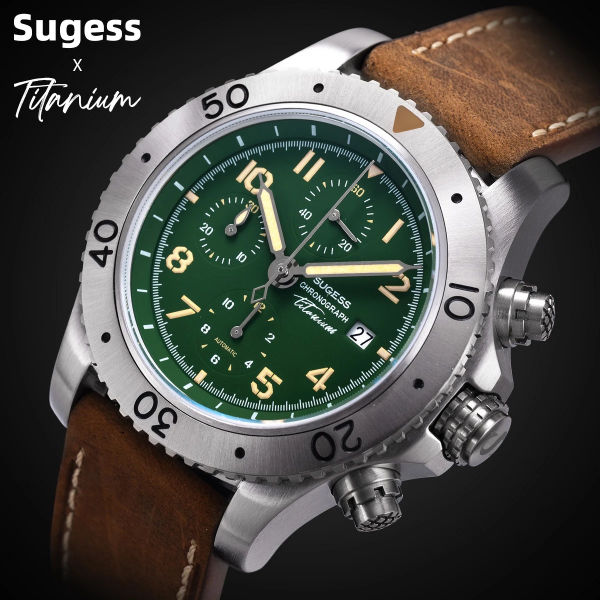 Sugess мужские механические часы S464 из титана | AliExpress