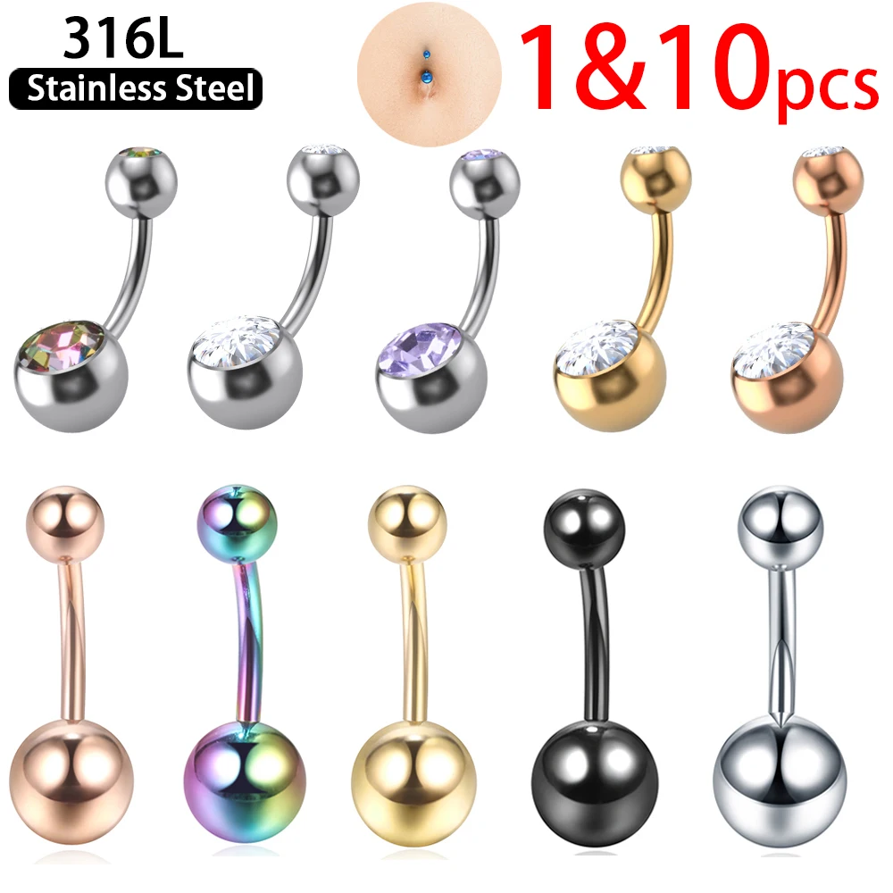 1/10 шт., хирургические кольца для пирсинга пупка | AliExpress